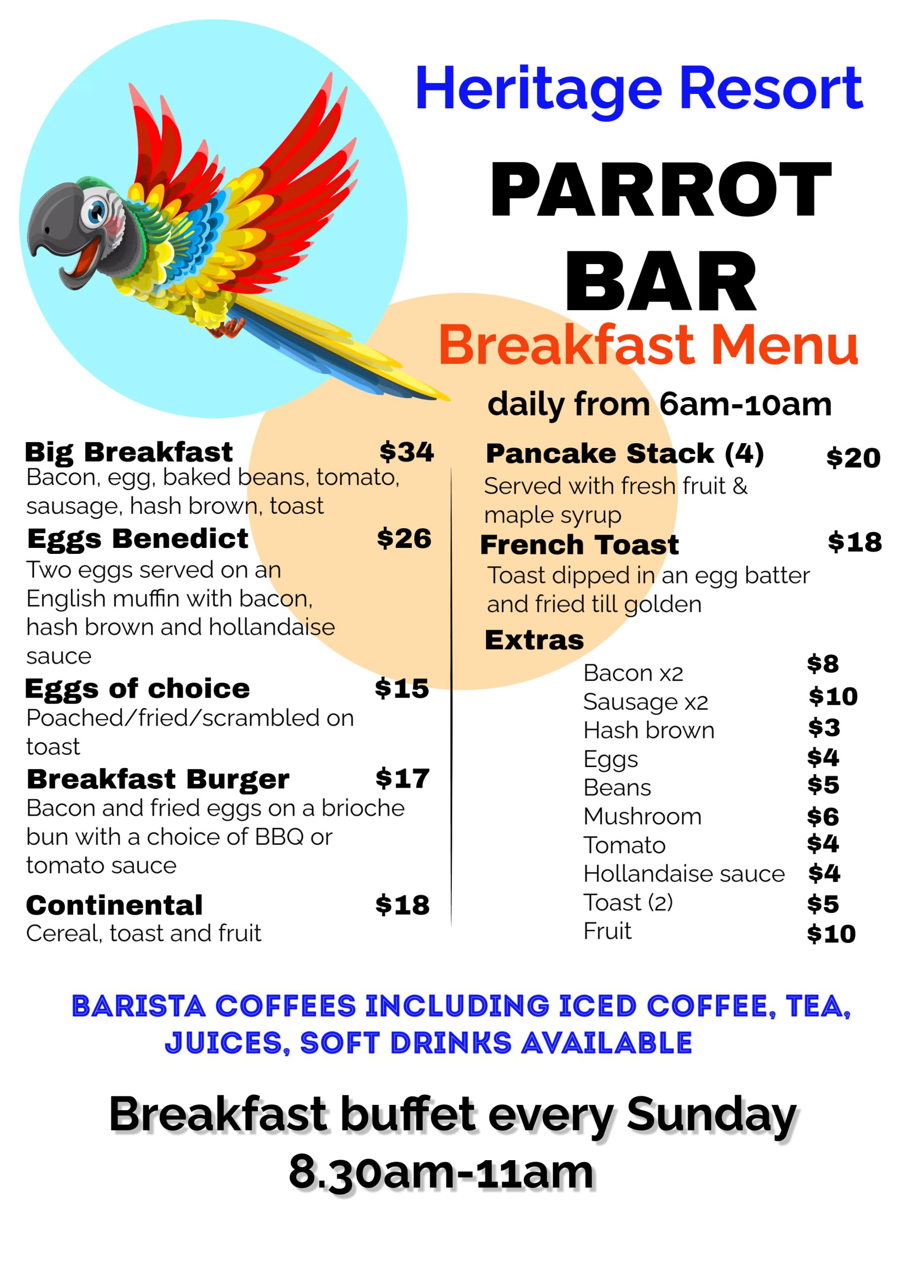 Menus – Heritage Resort