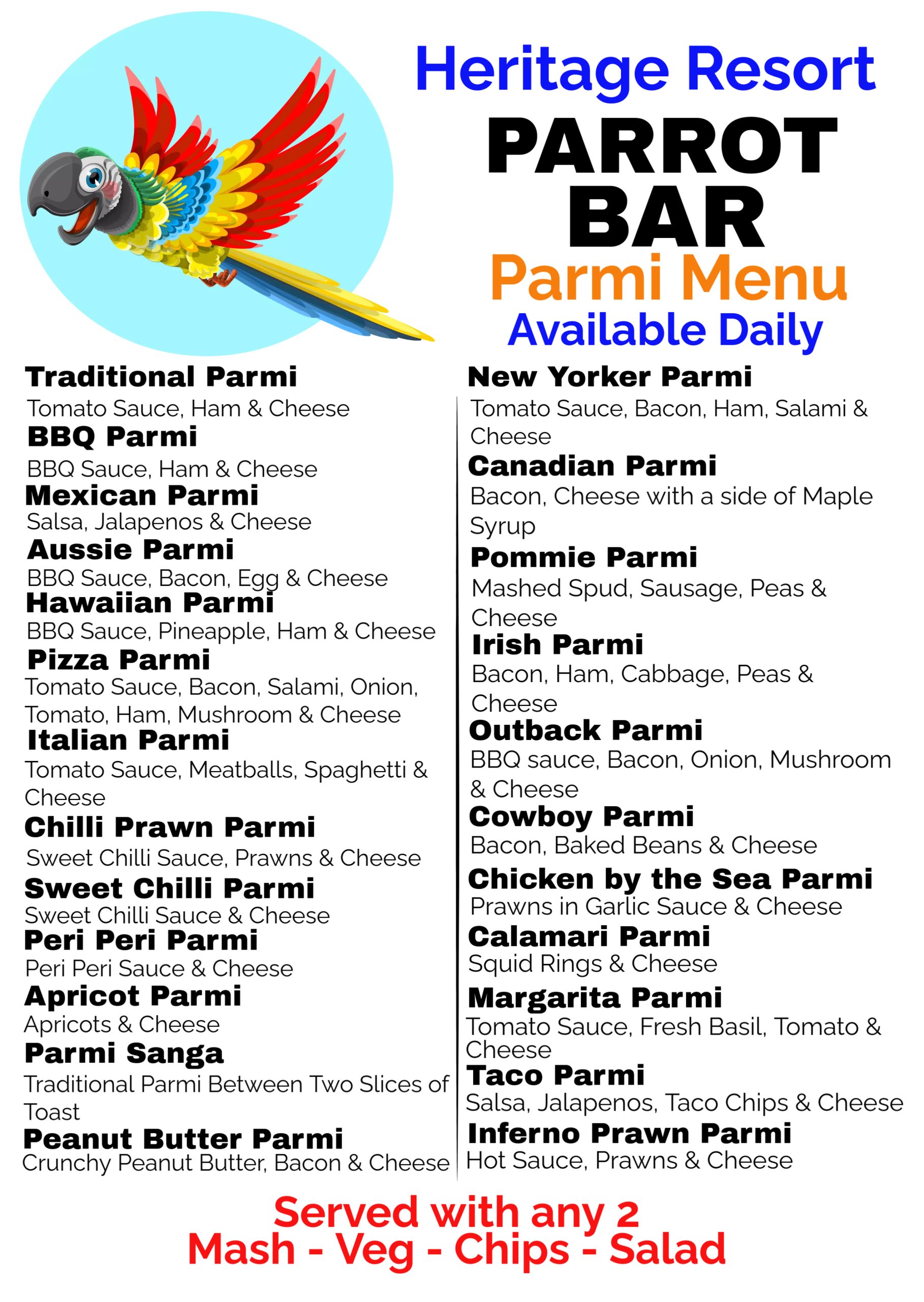 Menus – Heritage Resort